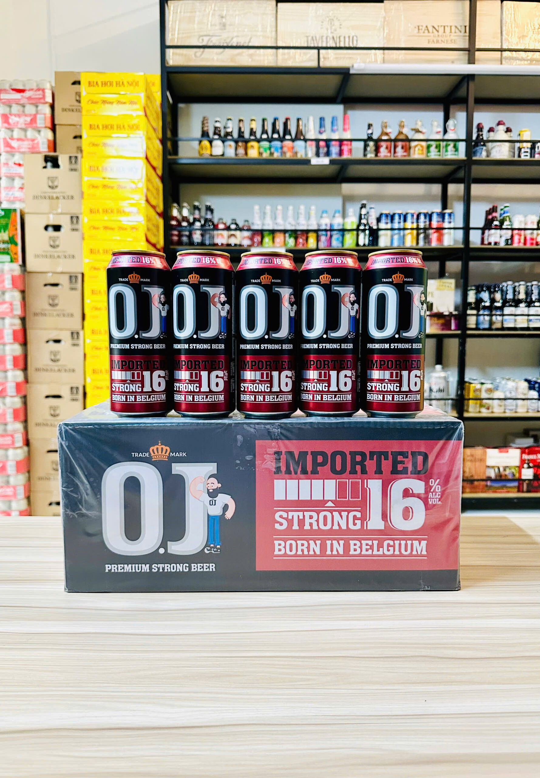 Bia OJ Imported Strong 16% Bỉ – thùng 24 lon 500 ml - BIA NHẬP KHẨU ĐẠI LỘC